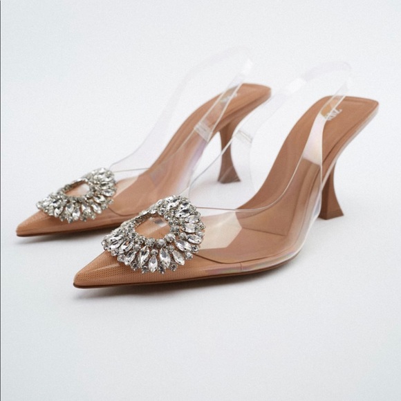 Zara | Shoes | Zara Embellished Vinyl High Heels | Poshmark